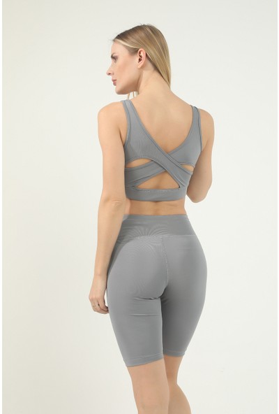 Grenj Fashion Gri Sırtı Çapraz Büstiyer Grenj Fashion Gri Sırtı Çapraz Büstiyer