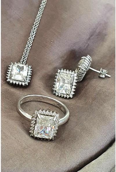 Ose Shop Sky Dıamond Gümüş Lüks Takı Seti