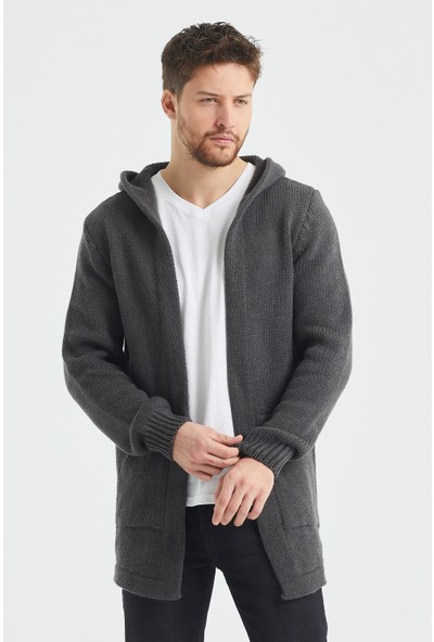 Tarz Cool Füme Desenli Triko Hırka- HRK8085R01S