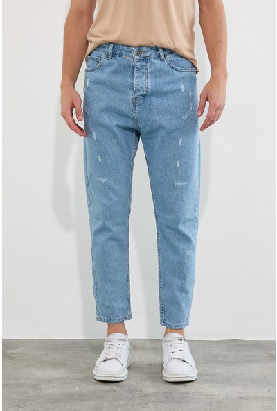 Tarz Cool Erkek Buz Mavi Destroylu Boyfriend Jean PANTOLON-BOYFRENDR02