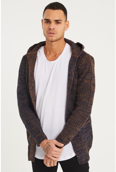 Tarz Cool Erkek Indigo Kapüşonlu Cepli Kalın HIRKA-HRTK001R06S