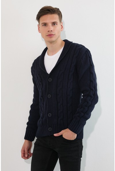 Tarz Cool Erkek Lacivert Saç Örgü Şal YAKA-HRK8080R02 Tarz Cool Erkek Lacivert Saç Örgü Şal YAKA-HRK8080R02