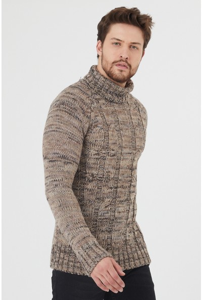 Tarz Cool Erkek Koyu Kahverengi Triko KAZAK-TRZCM3418R16S
