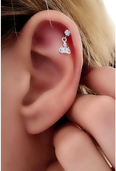 Ose Shop Taç Figürlü Sallantılı 316L Anti Alerjik Cerrahi Çelık Helix Kikirdak Piercing Ose Shop Taç Figürlü Sallantılı 316L Anti Alerjik Cerrahi Çelık Helix Kikirdak Piercing