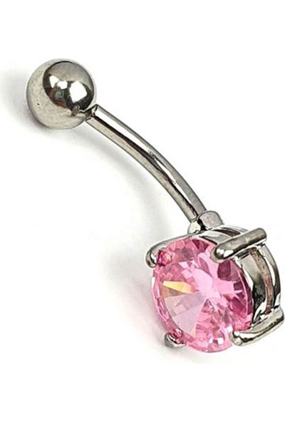 Ose Shop Pembe Zirkon Tek Taş Göbek Piercing Ose Shop Pembe Zirkon Tek Taş Göbek Piercing