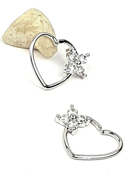 Ose Shop Çicek Detayli Kalp 316L Anti Alerjik Cerrahi Celik Helix Kulak Çift Piercing Halka Küpe 1cm Ose Shop Çicek Detayli Kalp 316L Anti Alerjik Cerrahi Celik Helix Kulak Çift Piercing Halka Küpe 1cm