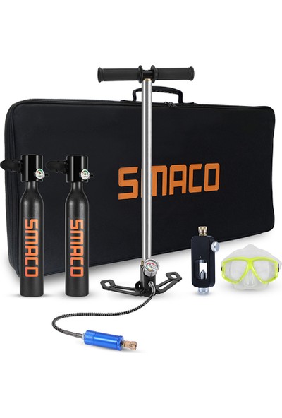 Smaco 0,5 lt Dalış Oksijen Tankı (Boş) ve Respiratör (Yurt Dışından)