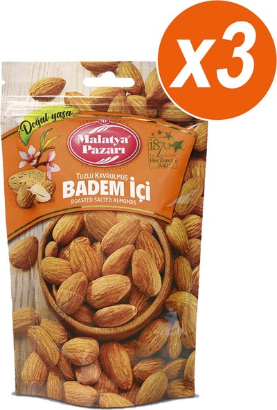 Malatya Pazarı Murat Palancı Kavrulmuş Tuzlu Badem 3 x 180 gr Malatya Pazarı Murat Palancı Kavrulmuş Tuzlu Badem 3 x 180 gr