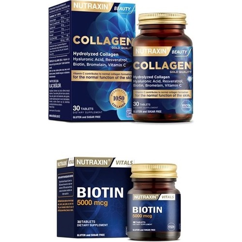 Nutraxin Bıotın 5000 Mcg 30 Tablet+Tip 1 ve Tip 3 Hidrolize Fiyatı