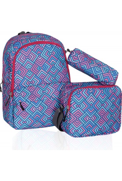 Cambridge Polo Club PLCAN2079 329 Geometrik Okul Çanta Seti 3'lü Cambridge Polo Club PLCAN2079 329 Geometrik Okul Çanta Seti 3'lü