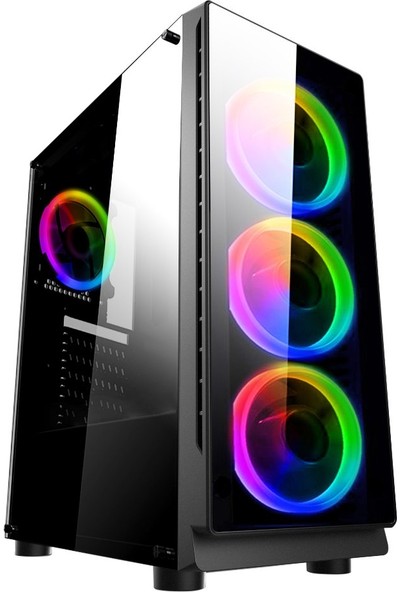 Turbox DangerZone 192-7 Kumandalı 4x RGB Fan USB 3.0 400W ATX Gaming Bilgisayar Kasası