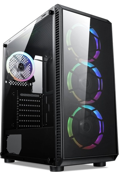 Turbox Dynastia 192-6 4x Rainbow Fan USB 2.0 250W 300W mATX Gaming Bilgisayar Kasası Turbox Dynastia 192-6 4x Rainbow Fan USB 2.0 250W 300W mATX Gaming Bilgisayar Kasası