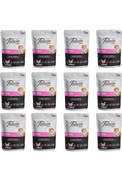 Felicia Tahılsız Tavuklu Yavru Kedi Yaş Maması 85 gr x 12 Felicia Tahılsız Tavuklu Yavru Kedi Yaş Maması 85 gr x 12