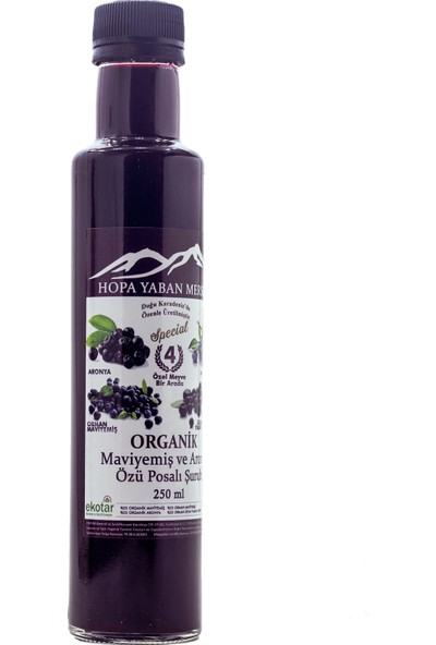 Organik Yaban Mersini ve Aronya Özü Posalı Şurup Organik Yaban Mersini ve Aronya Özü Posalı Şurup