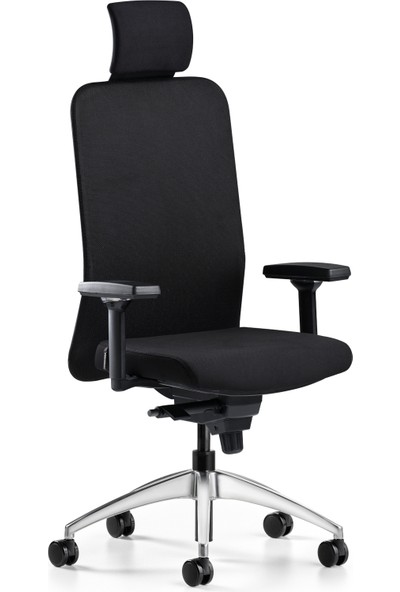 Bürotime Comfy Başlıklı Çalışma Koltuğu | 3D Kol | Krom Ayak | Siyah Bürotime Comfy Başlıklı Çalışma Koltuğu | 3D Kol | Krom Ayak | Siyah