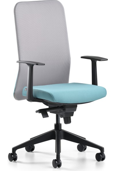 Bürotime Comfy Çalışma Koltuğu | Sabit Kol | Plastik Ayak | Gri/mint Yeşili Bürotime Comfy Çalışma Koltuğu | Sabit Kol | Plastik Ayak | Gri/mint Yeşili