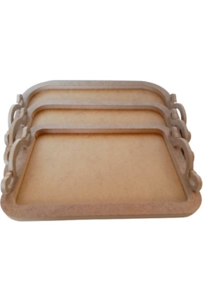 Hobi Dünya Ahşap Boyanabilir Ham Mdf Kuğu Saplı Tepsi 3'lü Set Hobi Dünya Ahşap Boyanabilir Ham Mdf Kuğu Saplı Tepsi 3'lü Set