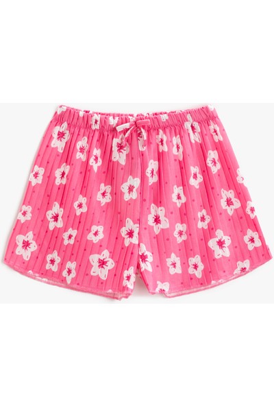 Koton Kız Çocuk Çiçekli Şort Pileli Normal Bel