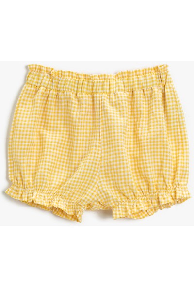 Koton Kız Bebek Kareli Şort Pamuklu