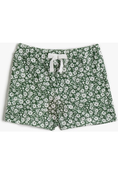 Koton Kız Bebek Çiçekli Şort Beli Fiyonklu