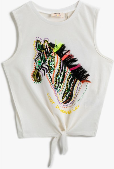 Koton Kız Çocuk İşlemeli Atlet Pamuklu