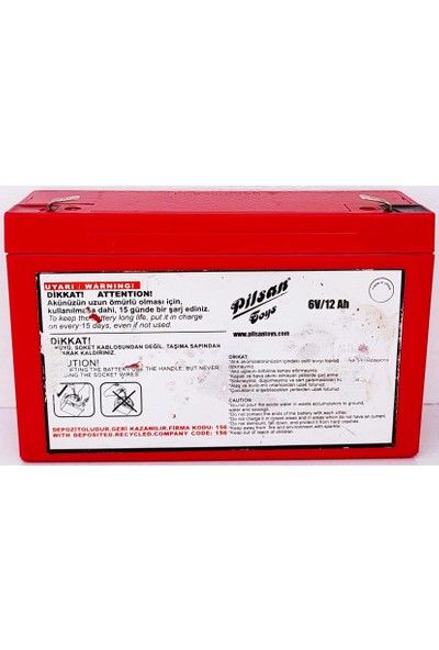 Pilsan Akü Çocuk Arabası Aküsü 6V 12 Ah