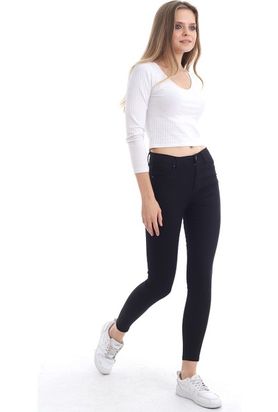 Kadın Modası Kadın Siyah Yüksek Bel Cepli Dar Paça Kot Pantolon Kadın Modası Kadın Siyah Yüksek Bel Cepli Dar Paça Kot Pantolon