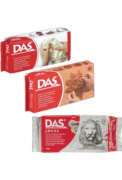 Das Hava Ile Kuruyan Seramik Kil Hamur Seti 1 kg x 3'lü Das Hava Ile Kuruyan Seramik Kil Hamur Seti 1 kg x 3'lü