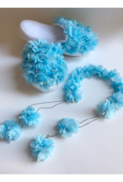 Alaz Tasarım Hobi Lohusa Küpeli Taç Terlik Seti Alaz Tasarım Hobi Lohusa Küpeli Taç Terlik Seti