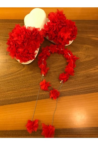 Alaz Tasarım Hobi Lohusa Küpeli Taç Terlik Seti Alaz Tasarım Hobi Lohusa Küpeli Taç Terlik Seti