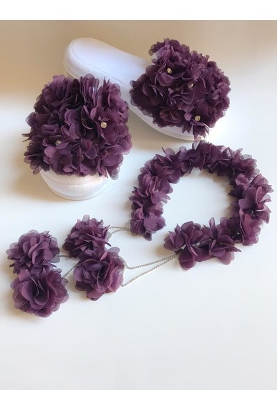 Alaz Tasarım Hobi Lohusa Küpeli Taç Terlik Seti Alaz Tasarım Hobi Lohusa Küpeli Taç Terlik Seti