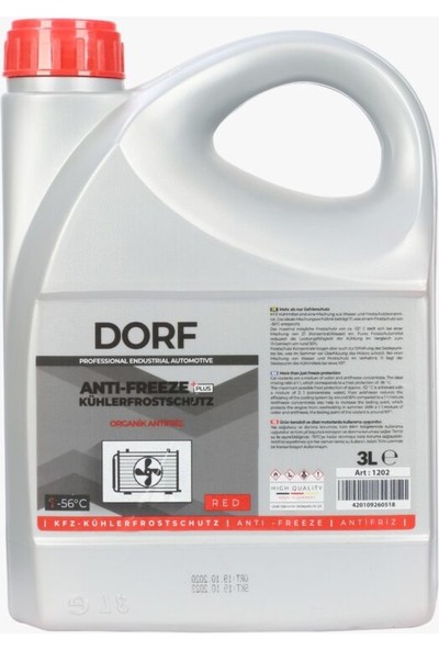 Dorf Süper Antifriz Dört Mevsim Plus-Üstün Koruma - Kırmızı 3 Lt Dorf Süper Antifriz Dört Mevsim Plus-Üstün Koruma - Kırmızı 3 Lt