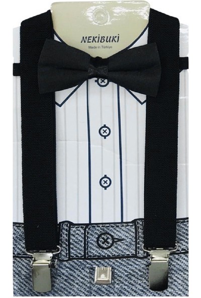 By Leyal For Kids Erkek Çocuk Papyon A9277 Papyon ve Askı Set Siyah