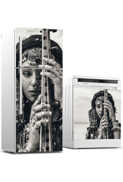 Sticker Art Buzdolabı ve Bulaşık Makinası Beyaz Eşya Sticker Kaplama Çingene Kız Sticker Art Buzdolabı ve Bulaşık Makinası Beyaz Eşya Sticker Kaplama Çingene Kız