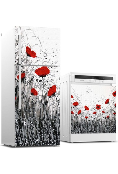 Sticker Art Buzdolabı ve Bulaşık Makinası Beyaz Eşya Sticker Kaplama Laleler Sticker Art Buzdolabı ve Bulaşık Makinası Beyaz Eşya Sticker Kaplama Laleler
