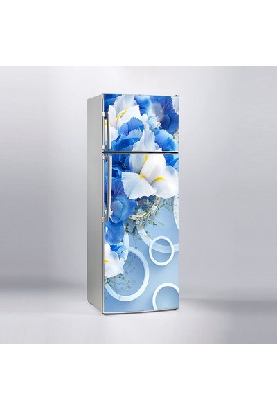 Sticker Art Buzdolabı Sticker Kaplama Dolap Kaplama Etiketi 3D Mavi Çiçek Sticker Art Buzdolabı Sticker Kaplama Dolap Kaplama Etiketi 3D Mavi Çiçek
