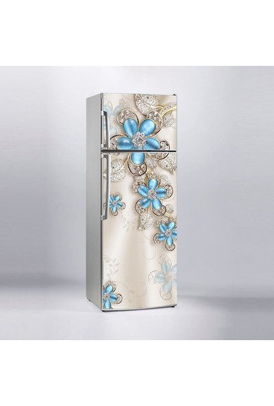 Sticker Art Buzdolabı Sticker Kaplama Dolap Kaplama Etiketi 3D Çiçek