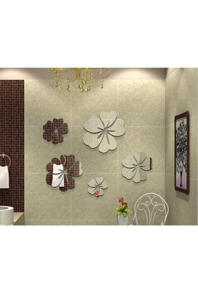 Dez Çiçek Dekorlu Pleksi Ayna 5 Parça Dez Çiçek Dekorlu Pleksi Ayna 5 Parça