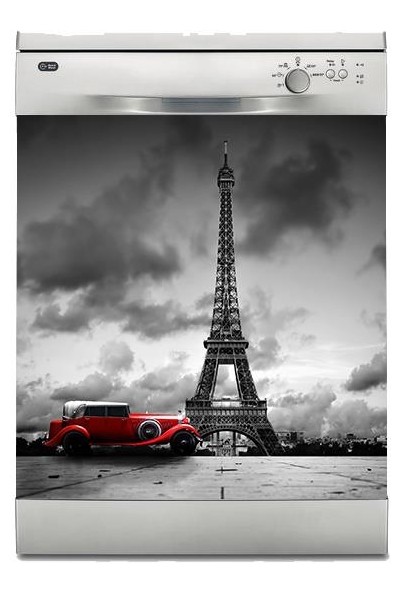 Sticker Art Bulaşık Makinesi Sticker Kaplama Beyaz Eşya Kaplama Kırmızı Araba Paris Sticker Art Bulaşık Makinesi Sticker Kaplama Beyaz Eşya Kaplama Kırmızı Araba Paris