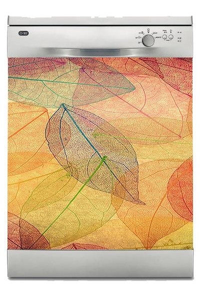 Sticker Art Bulaşık Makinesi Sticker Kaplama Beyaz Eşya Kaplama Sonbahar Yaprak