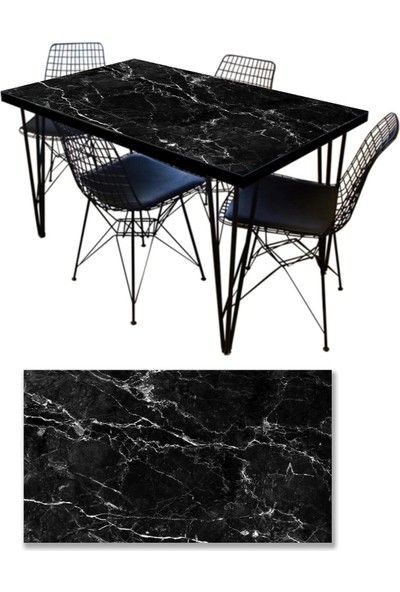 Sticker Art Masa Kaplama Folyosu Mobilya Masa Kaplama Folyoları Siyah Mermer