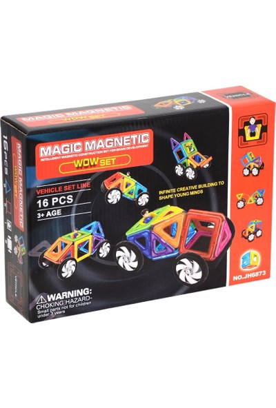 Magic Magnetic 16 Parça Araba Tekerli Magnetik JH6873 Magic Magnetic 16 Parça Araba Tekerli Magnetik JH6873