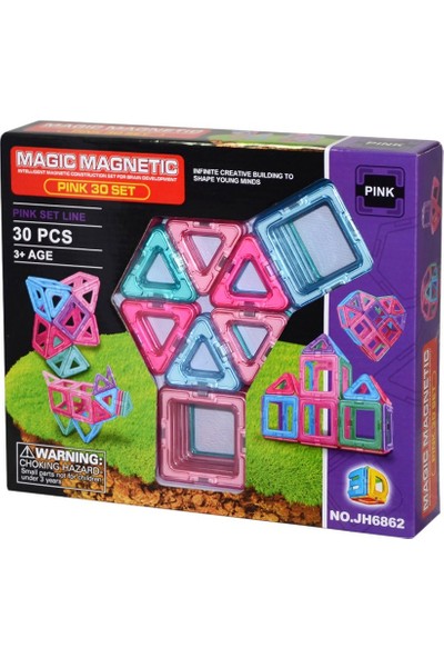 Magic Magnetic 30 Parça Kare Üçgen Magnetik JH6862