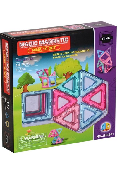 Magic Magnetic 14 Parça Kare Üçgen 48 Magnetik JH6861