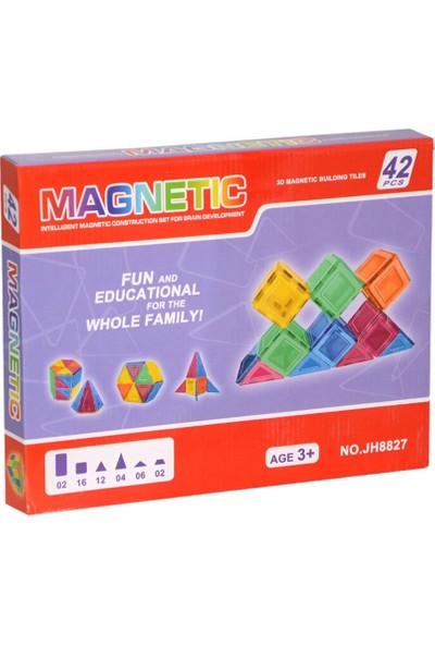 Magic Magnetic 42 Parça Kare Üçgen Magnetik JH8827