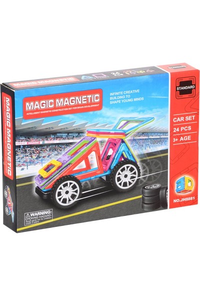 Magic Magnetic 24 Parça Araba Tekerli Magnetik JH8881 Magic Magnetic 24 Parça Araba Tekerli Magnetik JH8881