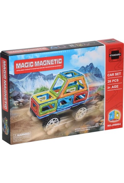 Magic Magnetic 26 Parça Araba Tekerli Magnetik JH8884 Magic Magnetic 26 Parça Araba Tekerli Magnetik JH8884