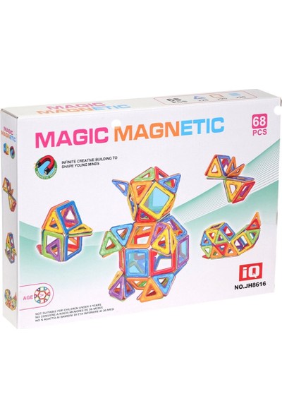 Magic Magnetic 68 Parça Kare Üçgen 18 Magnetik JH8616