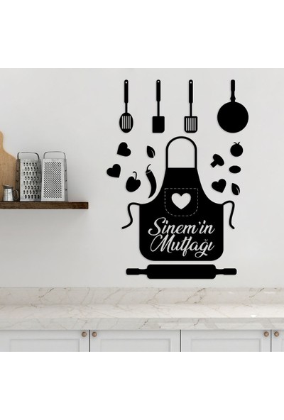 En Özeli Mutfak Önlüğü Şekilli Isimli Mutfak Yazısı