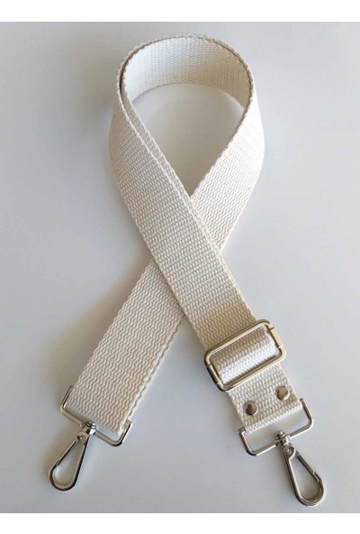Angel Çanta Aksesuar Pamuklu Kolon 120X4 cm Gümüş Metal Krem Renk Angel Çanta Aksesuar Pamuklu Kolon 120X4 cm Gümüş Metal Krem Renk